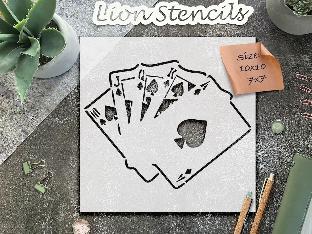 Playing Card Stencil Template, Reusable Mylar Stencil for Painting on ...