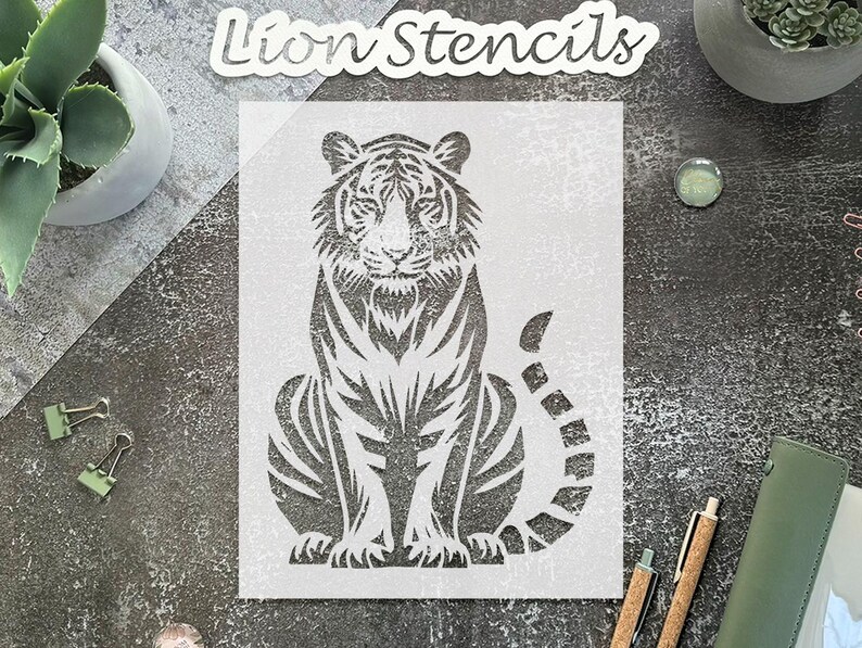Tiger Stencil, Tiger Face Stencil, Wild Animal Stencil Big Cat Stencil, Jungle Stencil, Safari ...