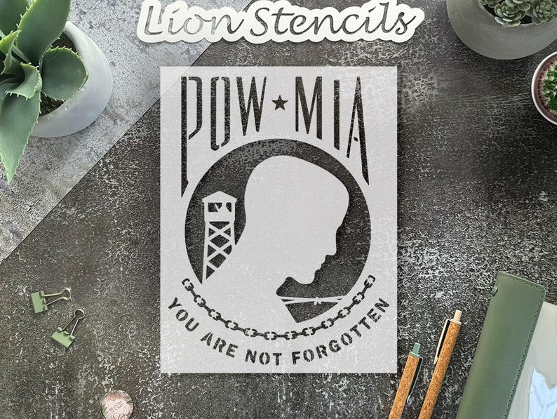 POW MIA Stencil - Reusable Plastic Template for Memorial Art & DIY ...