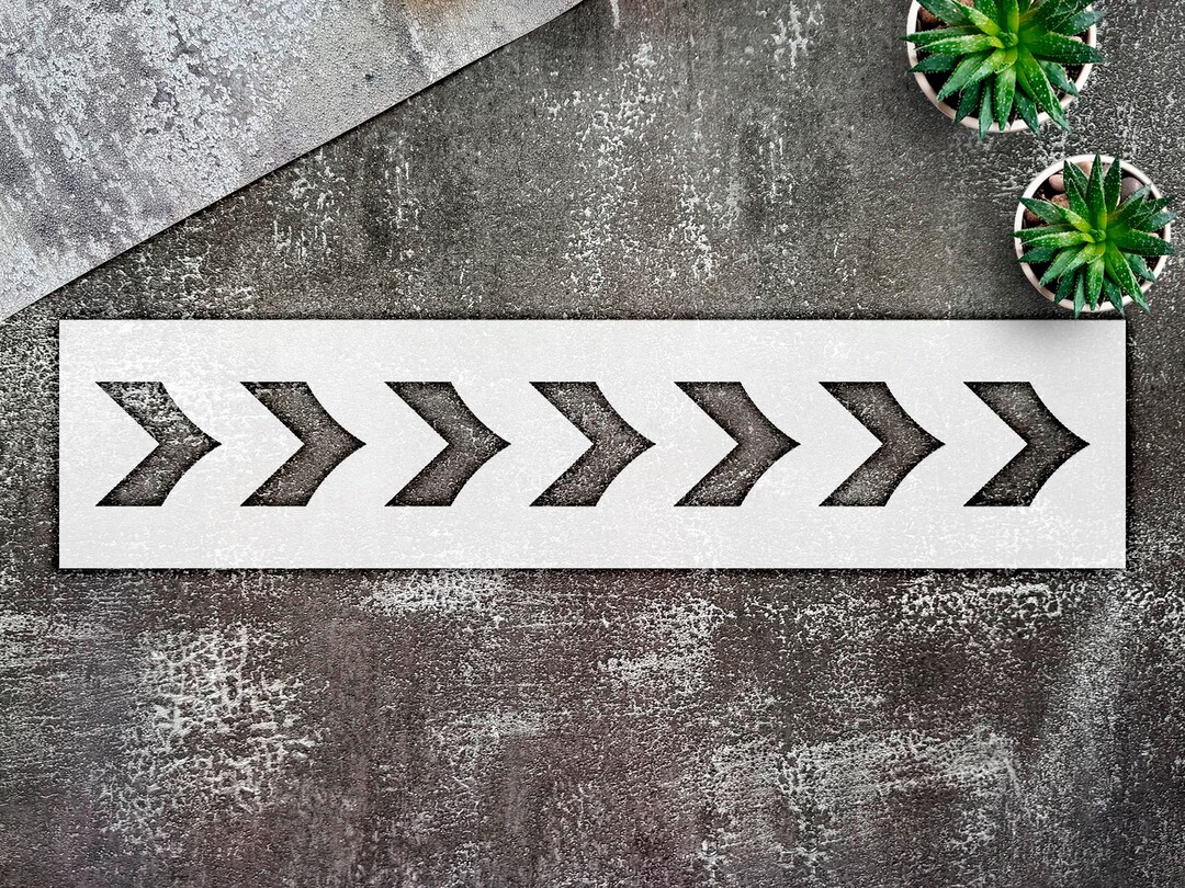 Curved Chevron Pattern Stencil - Greek Arrow Border Stencil for Home ...