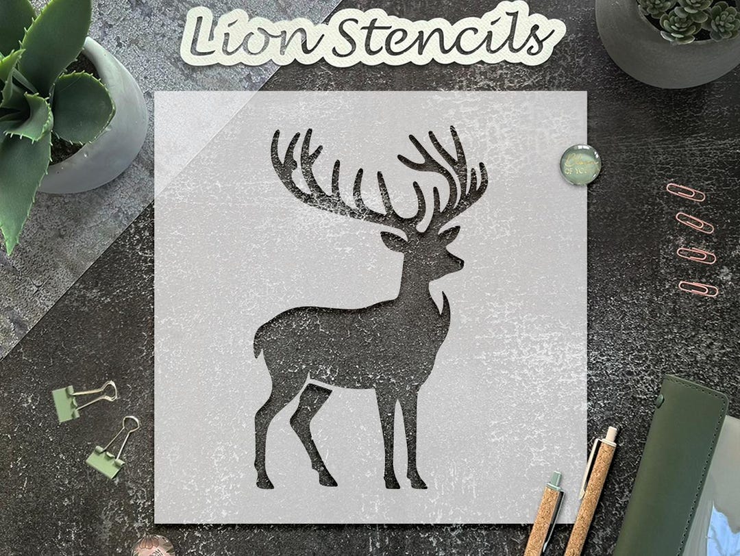 Deer Stencil Template, Reusable Mylar Plastic Deer Silhouette Stencil ...
