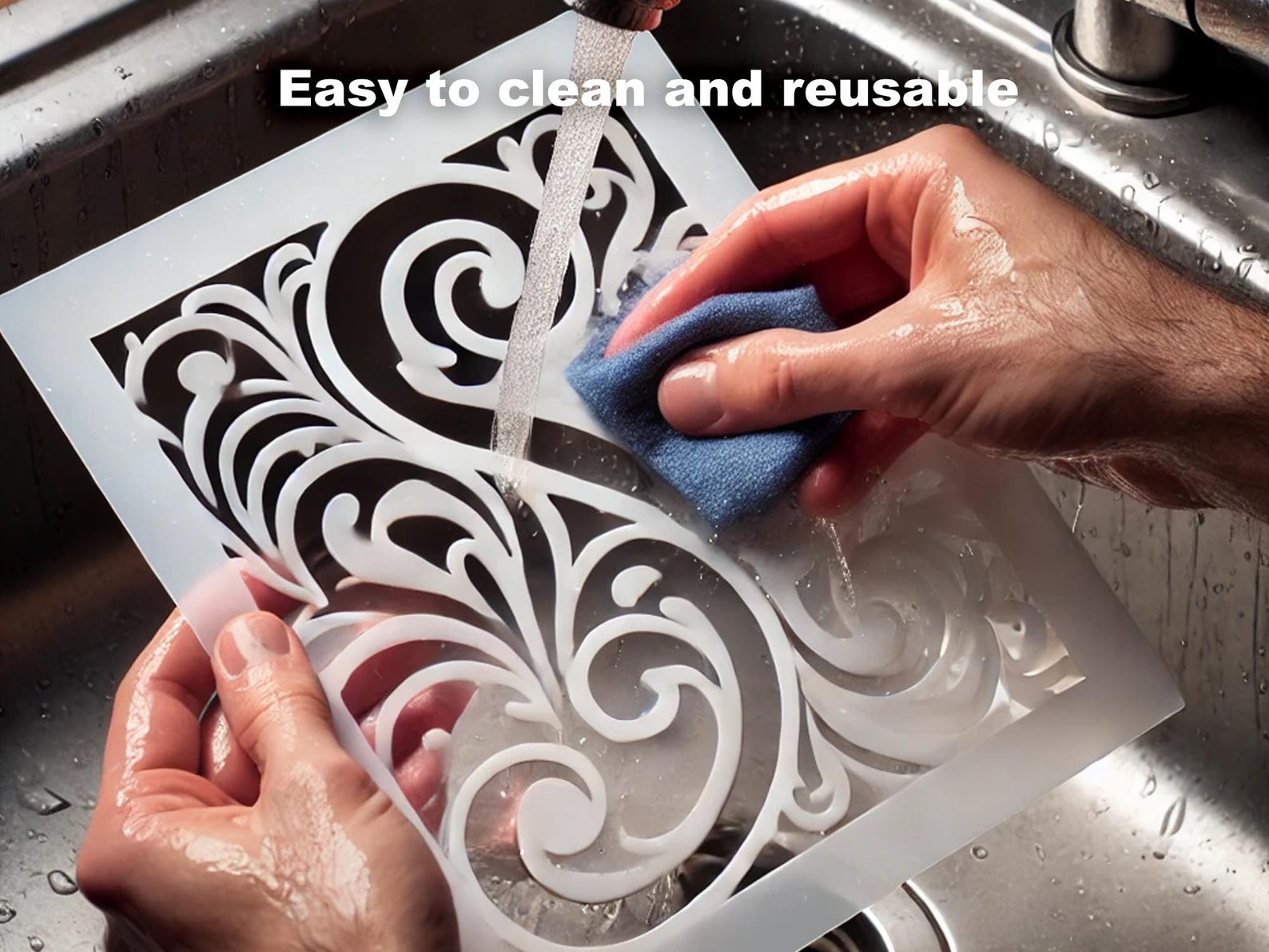 Flower Petal Stencil - Greek Floral Design, Paintable Border for DIY ...