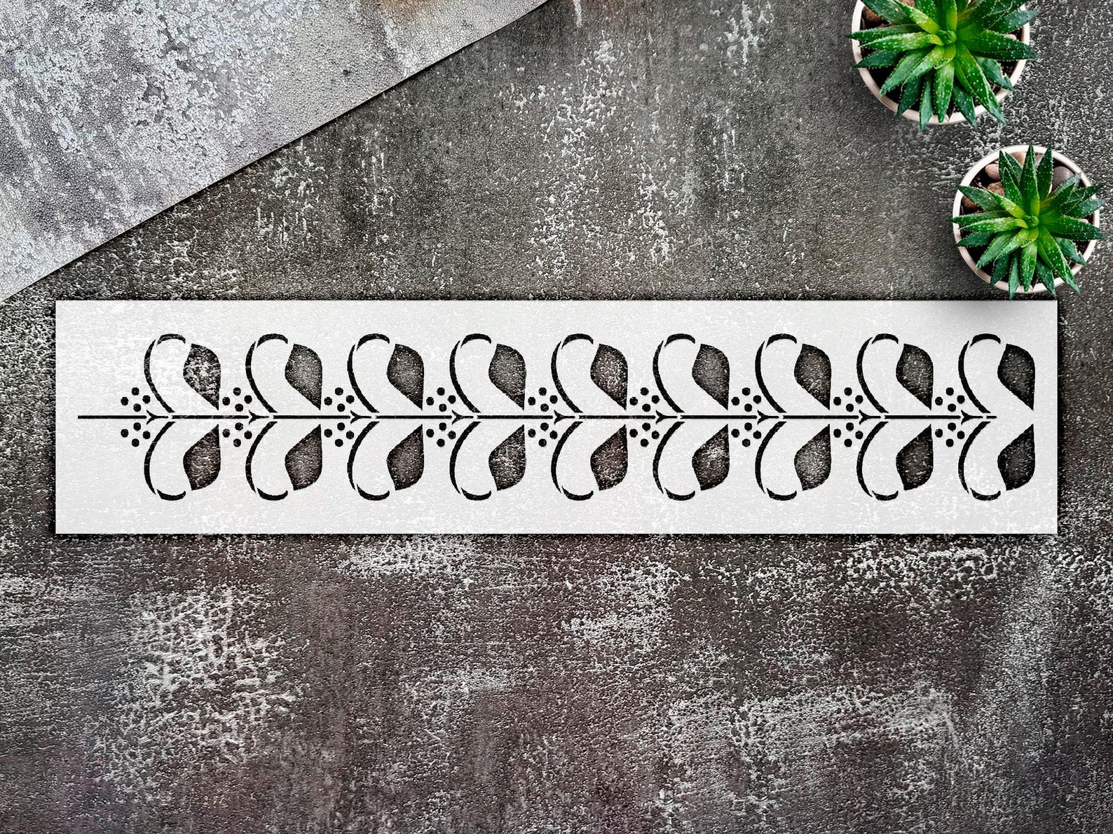 Flower Petal Stencil - Greek Floral Design, Paintable Border for DIY ...