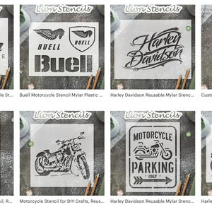 Motorcycle Stencil, Harley Davidson Mylar Stencil Template for DIY ...