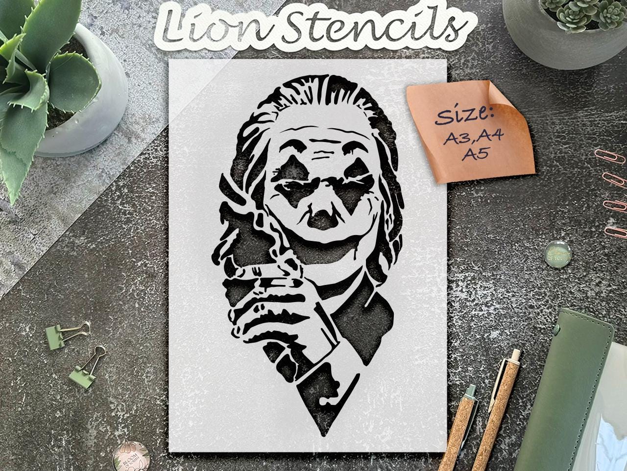 Joker Face Layered Stencil Set, Reusable Mylar Stencils for Crafting ...