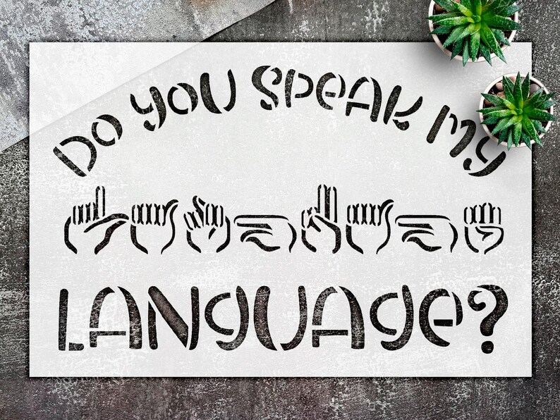 Sign Language Stencil DIY ASL Stencil Funny Home Decor Craft Template ...