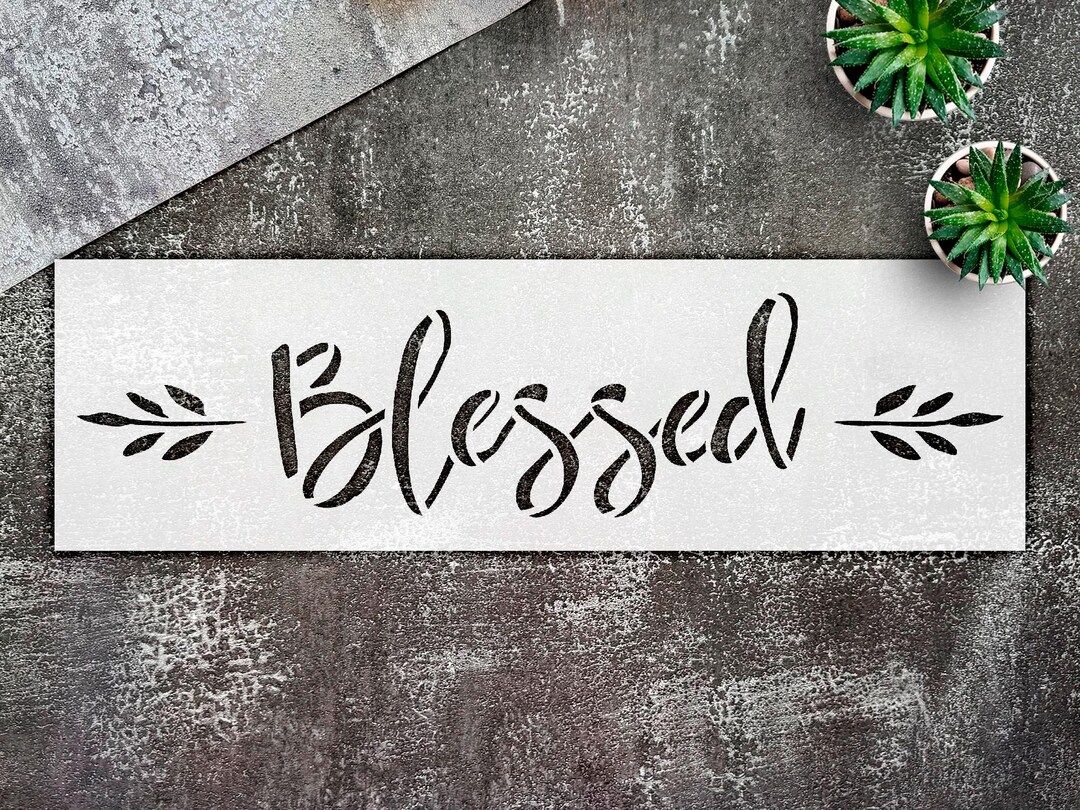Blessed Cursive Script Font Stencil for Wood Sign Painting DIY Word Art ...