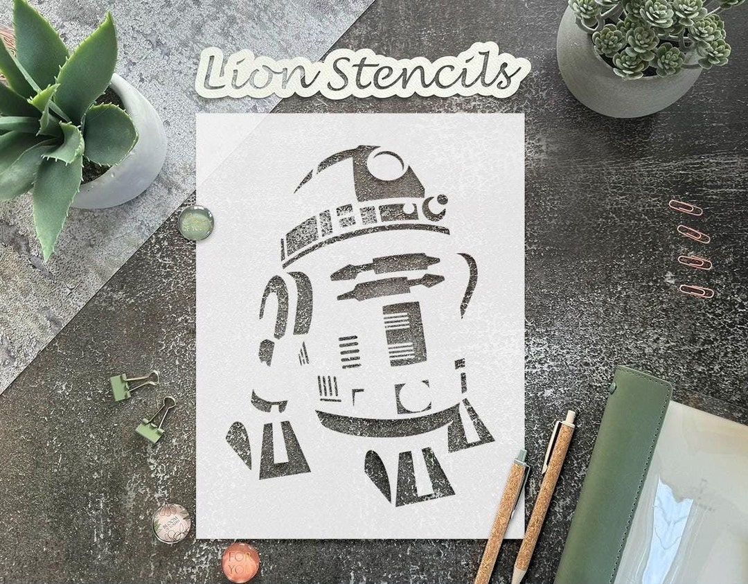 BB-8 and R2-D2 Star Wars Stencil Template, Reusable Mylar Plastic ...