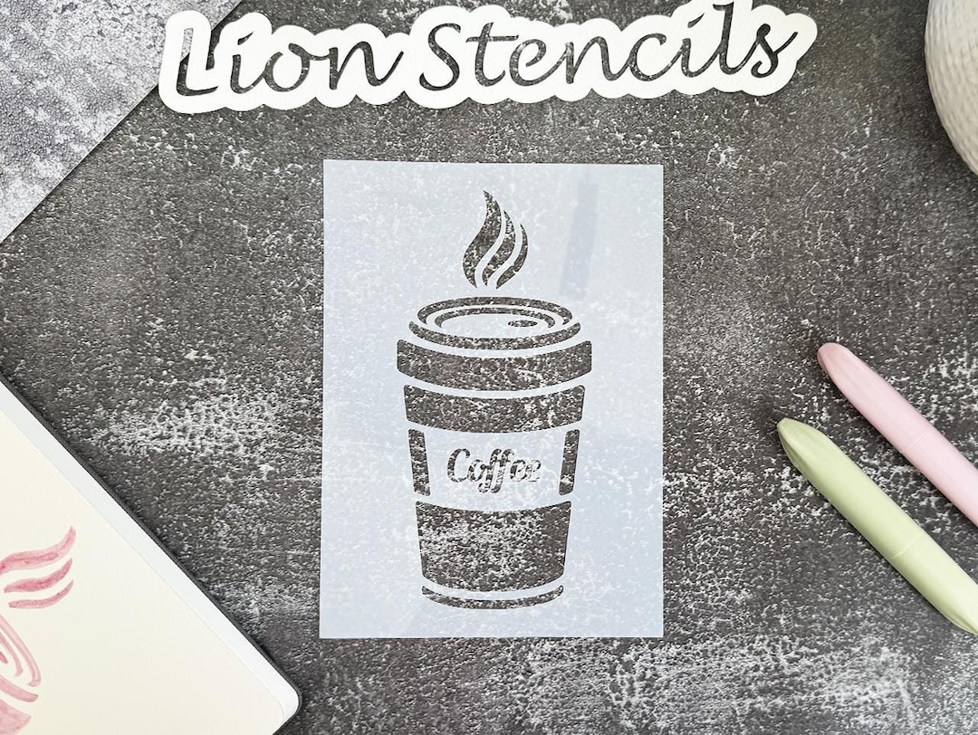 Coffee Cup Stencil for Painting on Wood Reusable Layering Stencil for ...