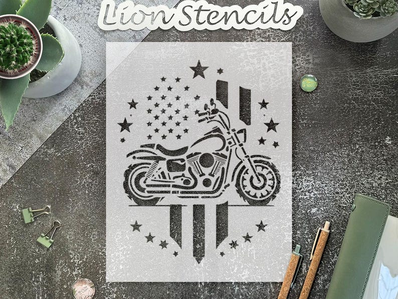 Harley Davidson Reusable Mylar Stencil Template for DIY Projects ...