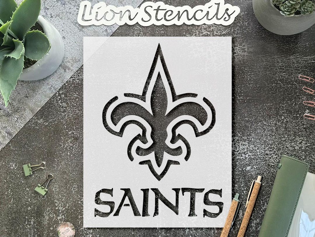 New Orleans Saints Custom Stencil - Reusable Plastic Template for Wall ...