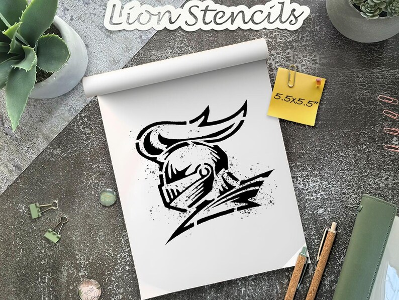 Knight Helmet Stencil - Reusable Plastic Template for Medieval Decor ...