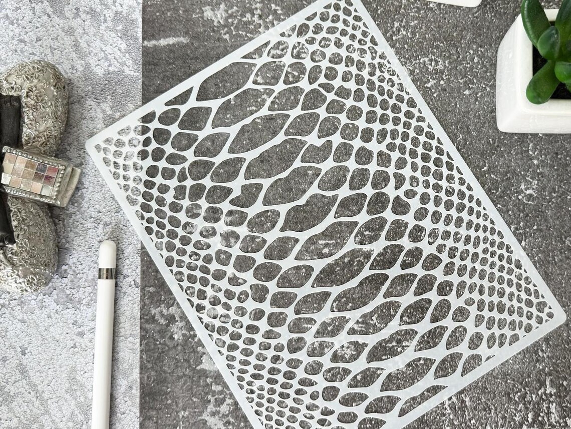 Snake Skin Camo Logo Stencil Reusable Mylar Laser Cut Stencil for Arts ...