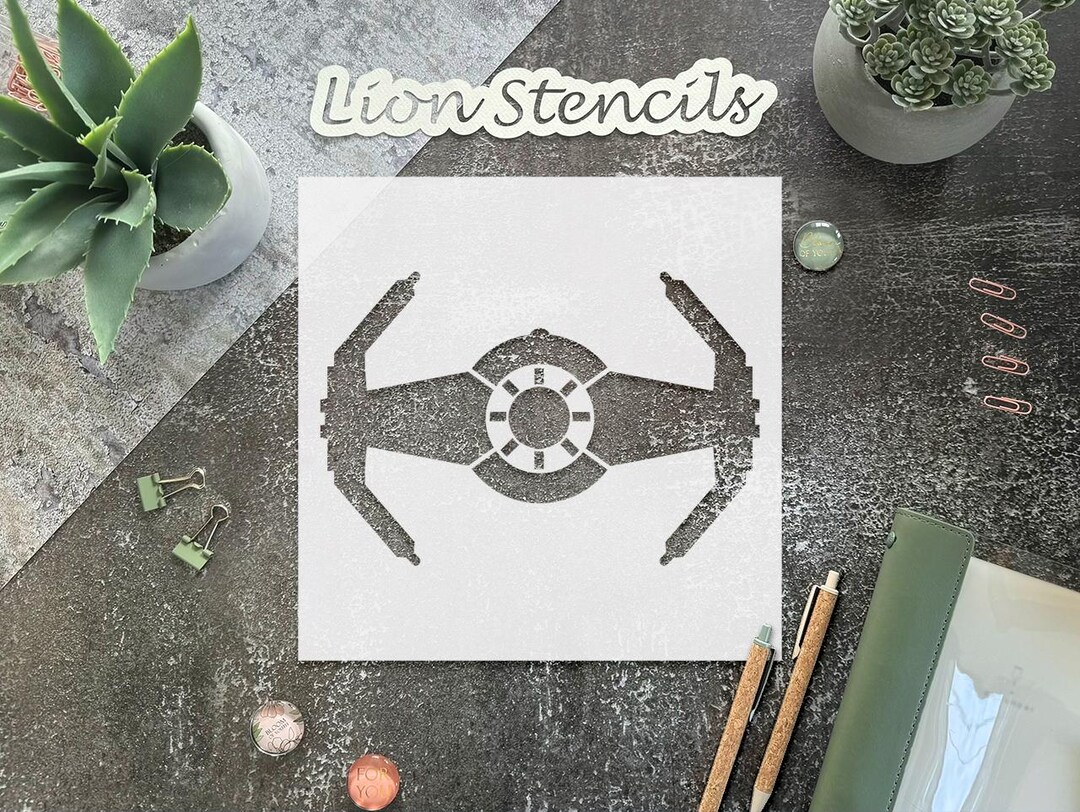 TIE Fighter Star Wars Stencil Template, Reusable Mylar Plastic Imperial ...