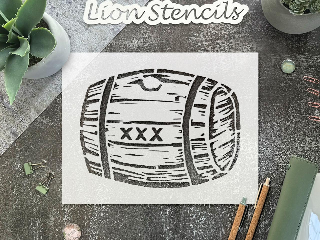 Whiskey Barrel Stencil Reusable Mylar Template, Vintage Distillery ...