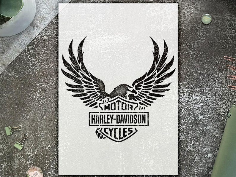 Harley Davidson Motorcycle Stencil, Reusable Mylar Template for DIY ...
