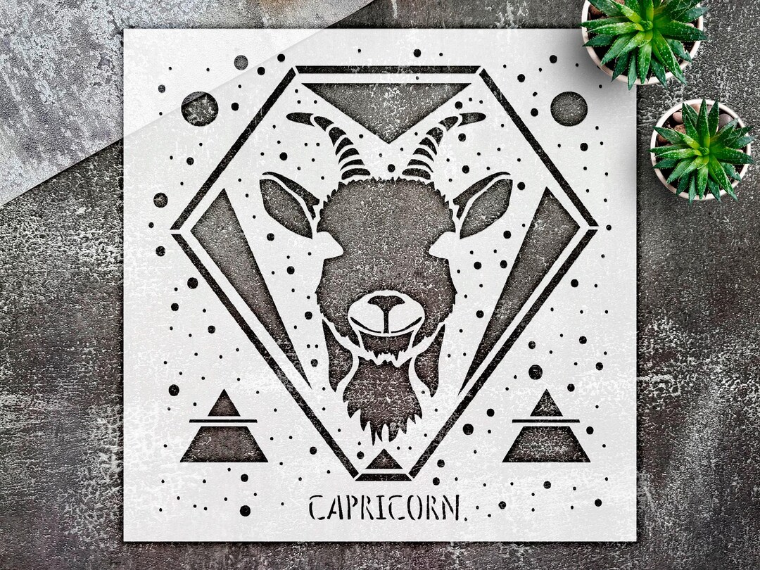 Capricorn Stencil DIY Zodiac Sign Astrological Decor Reusable Template ...