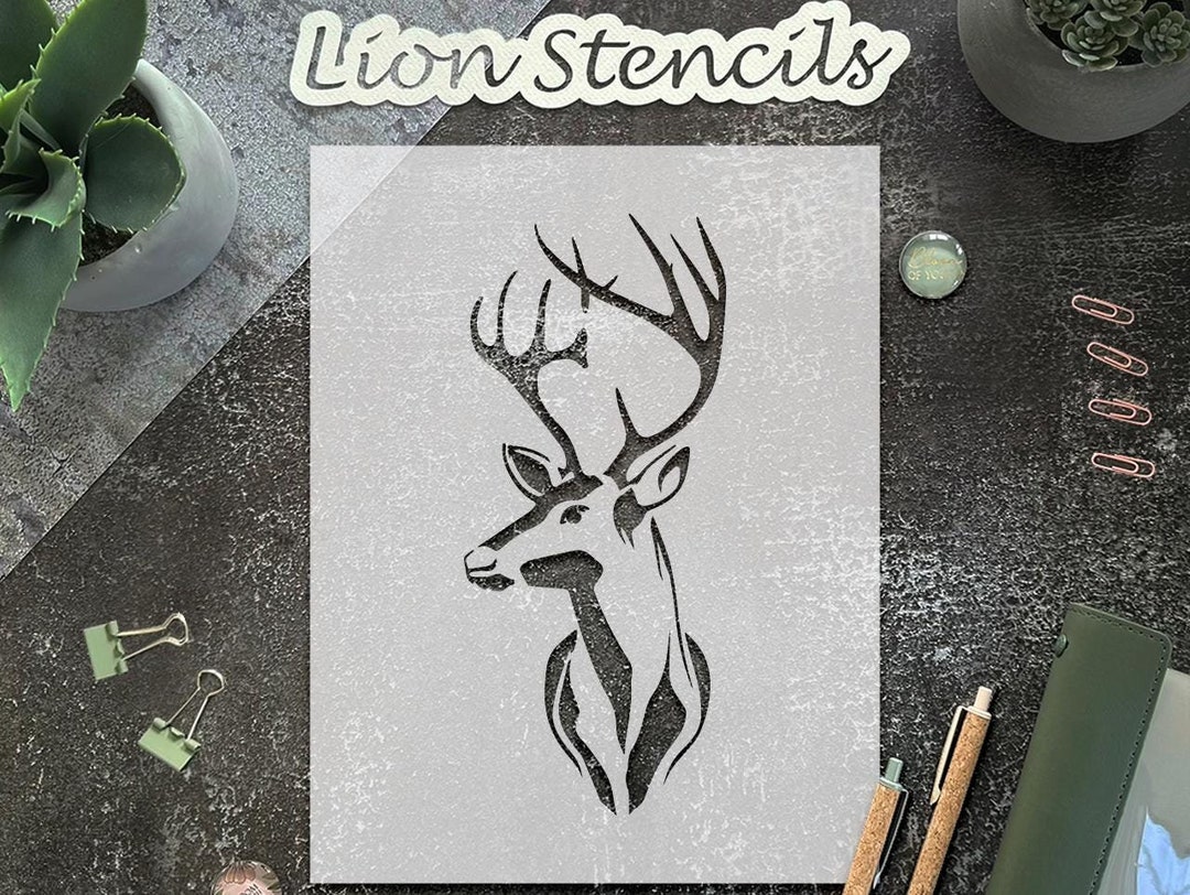 Deer Stencil Template, Reusable Mylar Plastic Deer Stencil for DIY ...