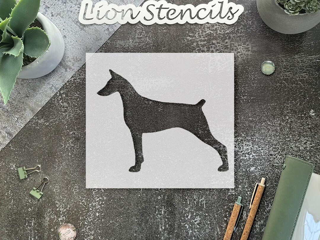 Doberman Stencil for Painting - Reusable Mylar Template for DIY Crafts ...