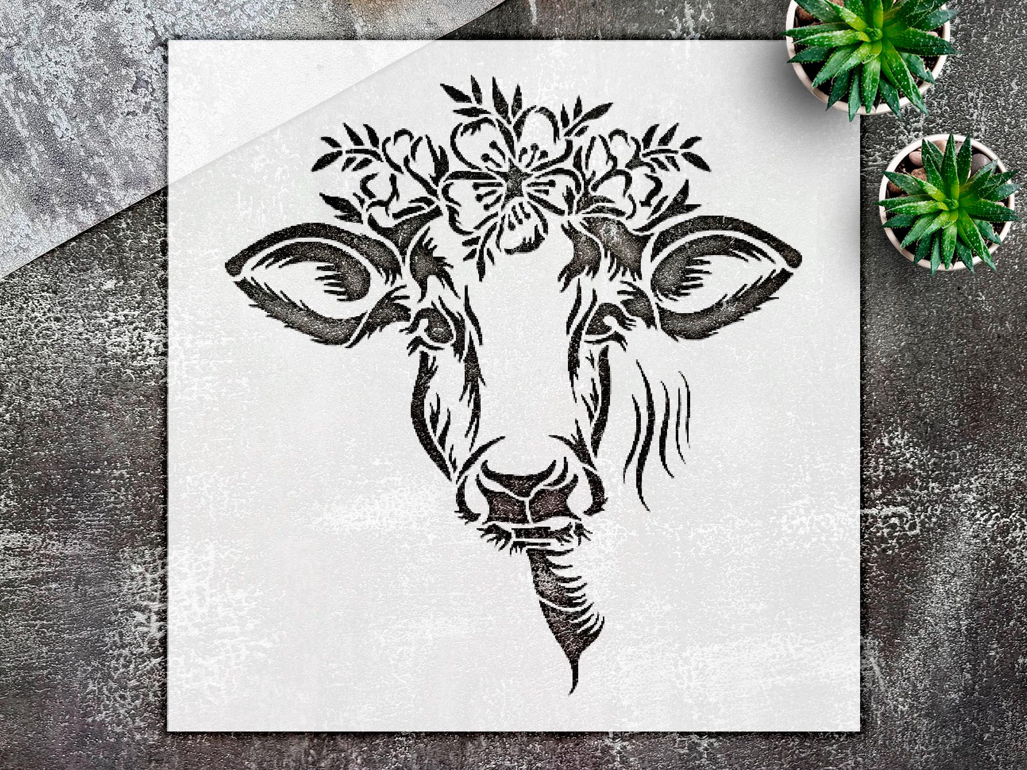 Cow Wall Stencil Dairy Cow Stencil Vintage Farm Animal Stencil Rustic ...