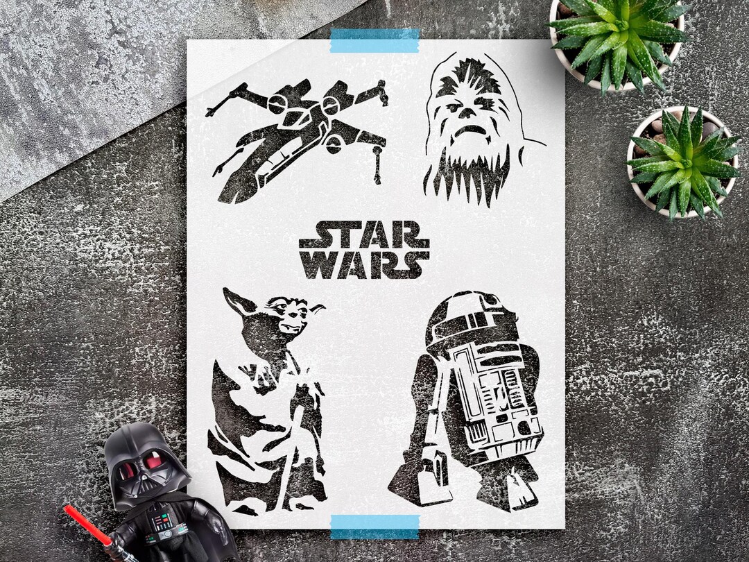 Star Wars Stencil Template, Reusable Mylar Plastic Stencils of Iconic ...