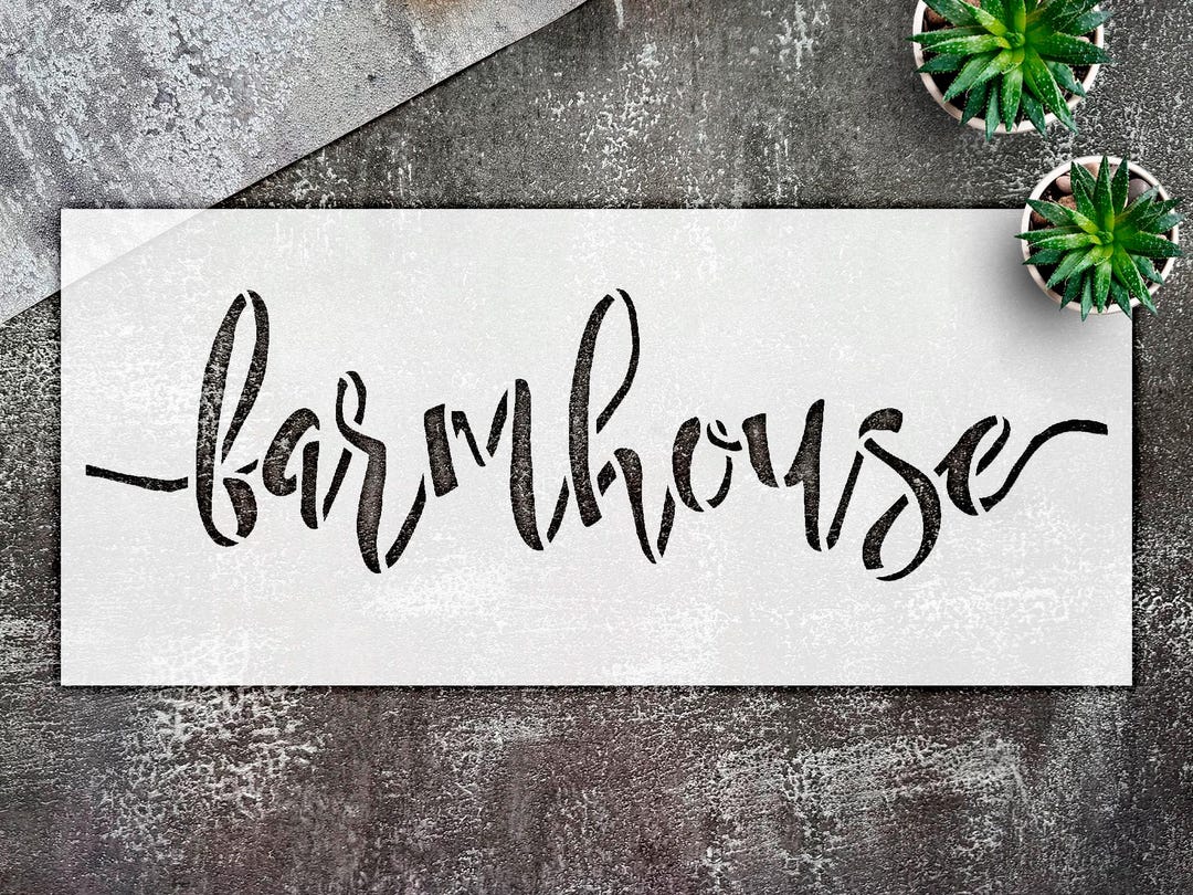 Farmhouse Stencil Cursive Script Reusable Mylar Template for Horizontal ...