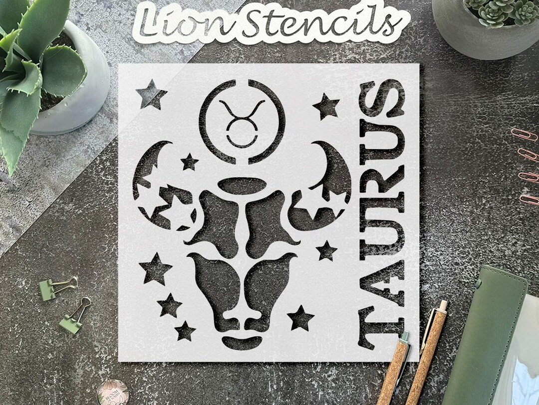 Zodiac Sign Stencil Embrace Taurus Vibes, 5.5 X 5.5 Inches, for ...