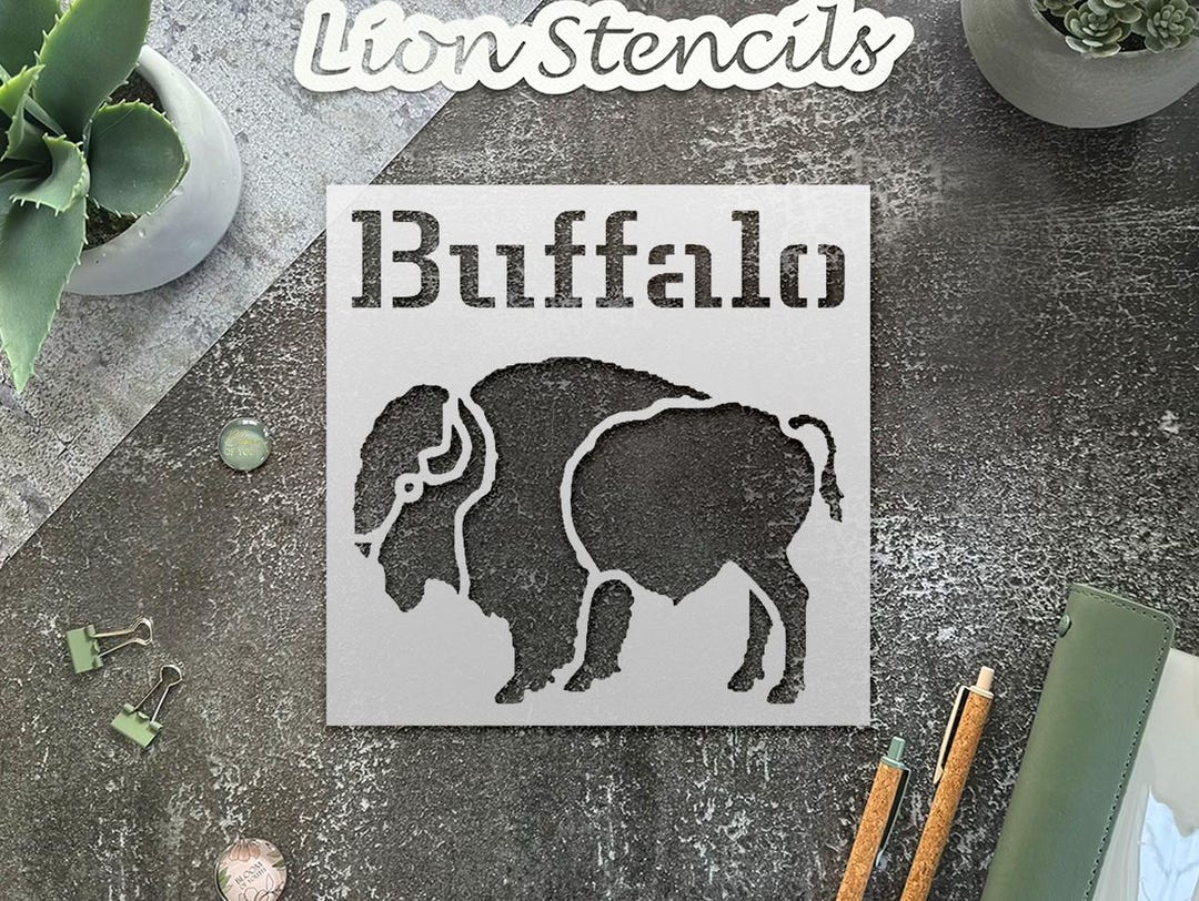Buffalo Logo Stencil - Reusable Plastic Template for Painting ...