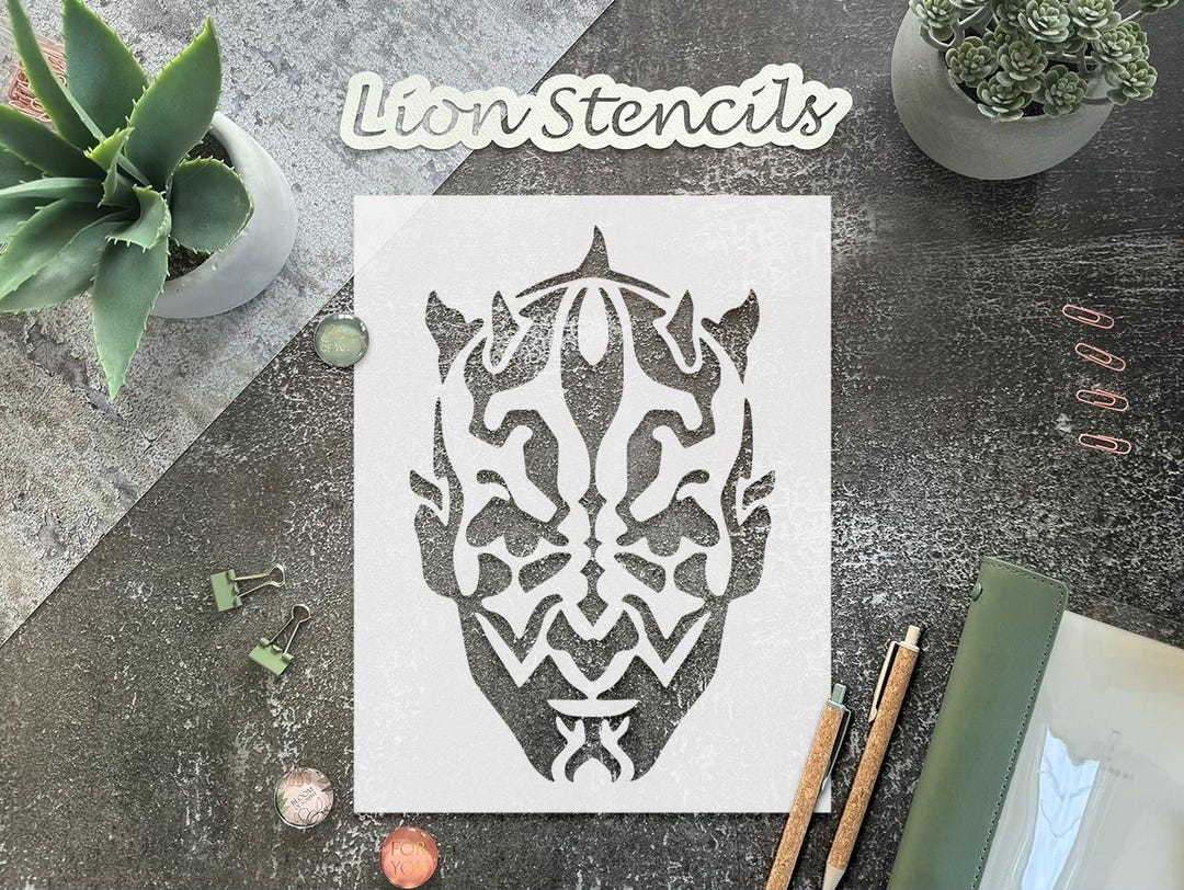 Darth Maul Star Wars Stencil Template, Reusable Mylar Plastic Sith Lord ...