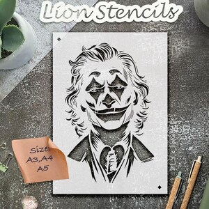 Joker Face Stencil Template, Reusable Mylar Stencil for Painting on ...
