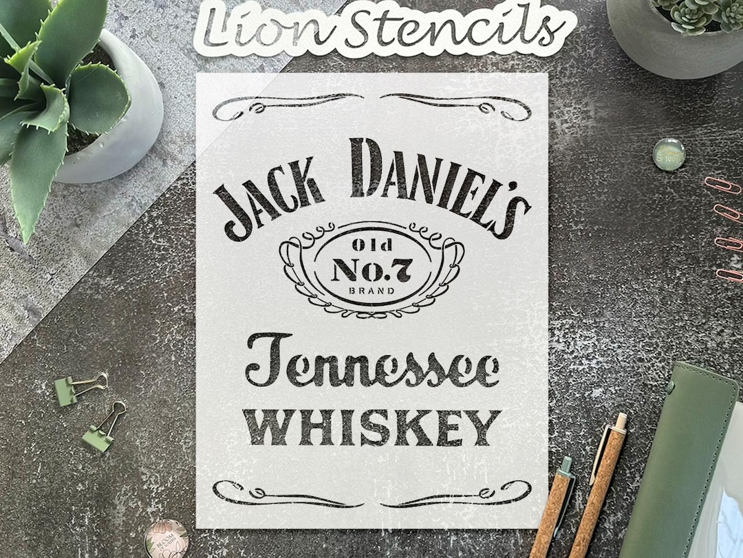 Jack Daniels Stencil Reusable Mylar Template, Vintage Whiskey Logo Stencil for DIY Bar Signs ...