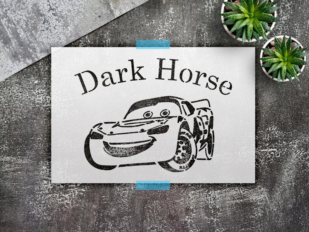 Dark Horse Car Stencil for Kids Crafts and Wall Art, Reusable Cartoon ...