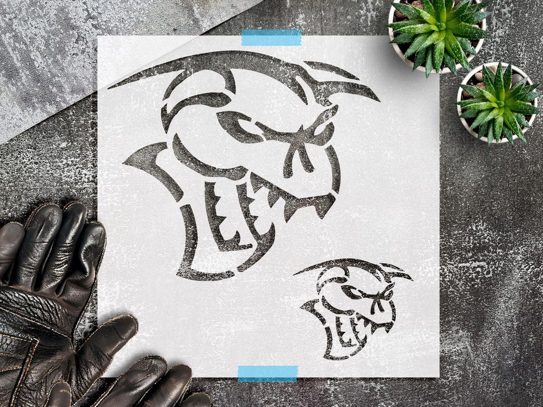 Demoncat Stencil Wildcat Stencil Demo Stencil Airbrushing, Hellcat Logo Stencil, Demon Stencil ...