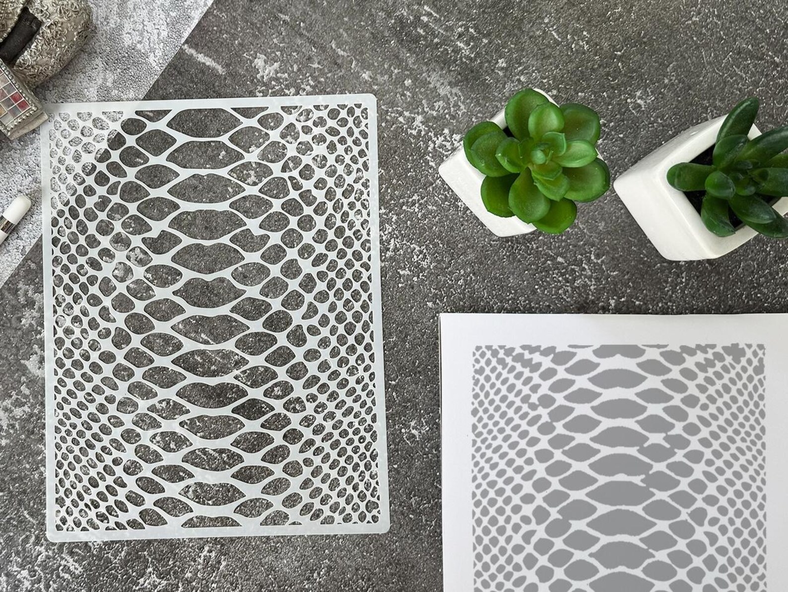 Snake Skin Camo Logo Stencil Reusable Mylar Laser Cut Stencil for Arts ...