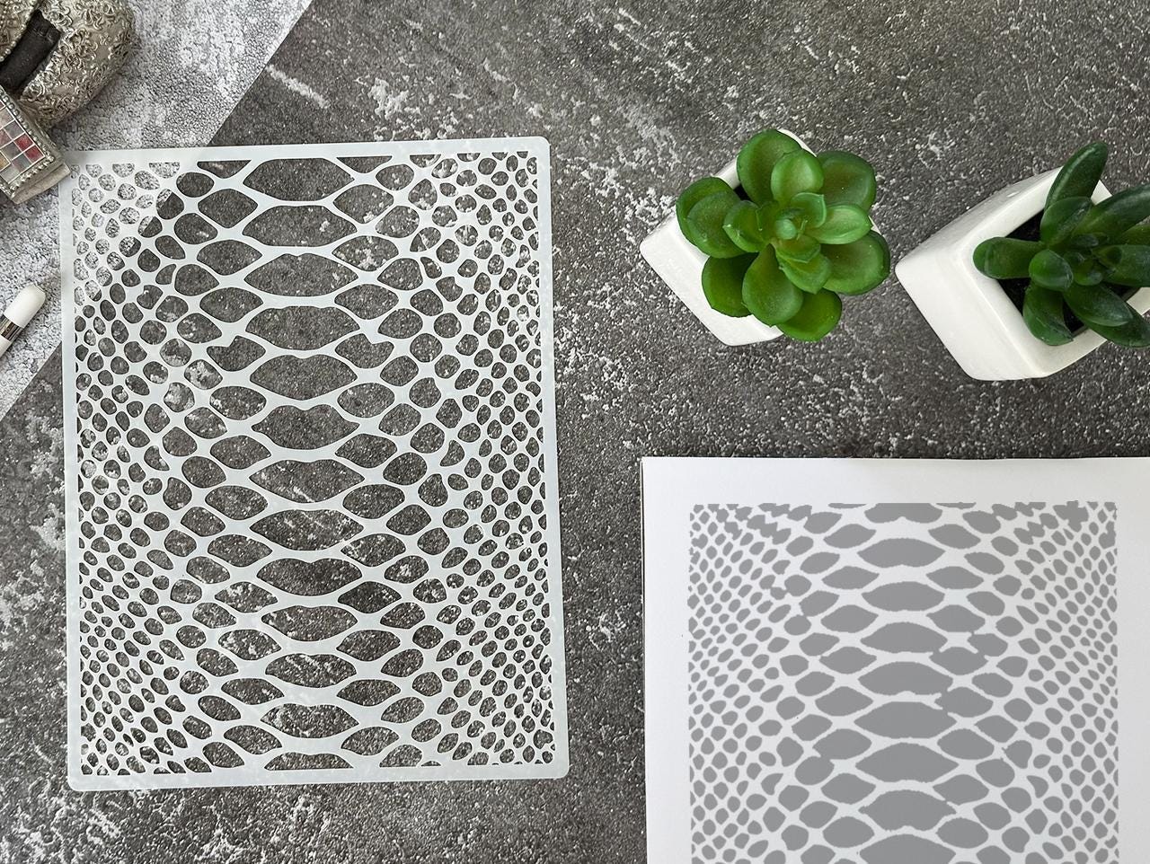 Snake Skin Camo Logo Stencil Reusable Mylar Laser Cut Stencil for Arts ...