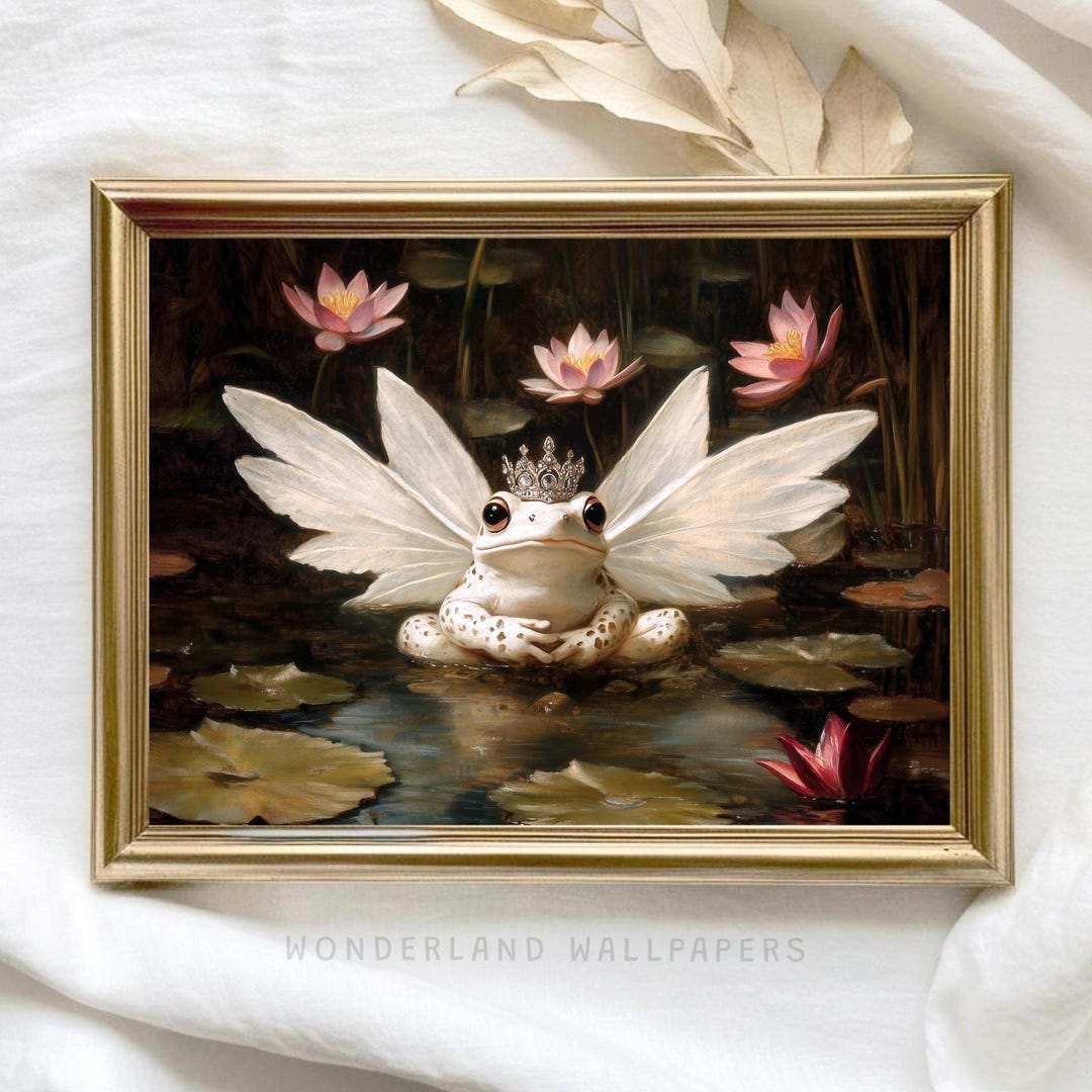 Fairy Princess Frog, Mythical Creature Art, Fantasy Wall Art, Magical ...