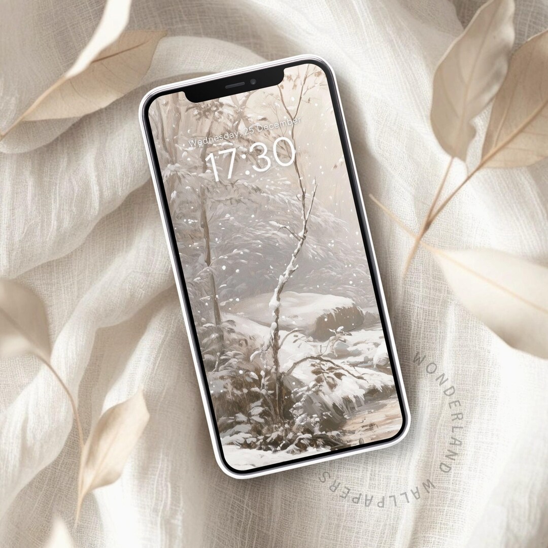 Snowy Winter Landscape iPhone Wallpaper (digital Download) - Etsy