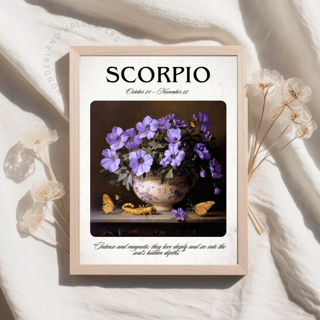 Scorpio Vintage Zodiac, Mythical Creature PRINTABLE Wall Art, Horoscope ...
