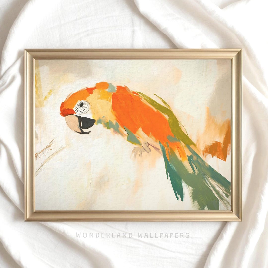 Beautiful Pastel Parrot Painting PRINTABLE Animal Wall Art Modern ...