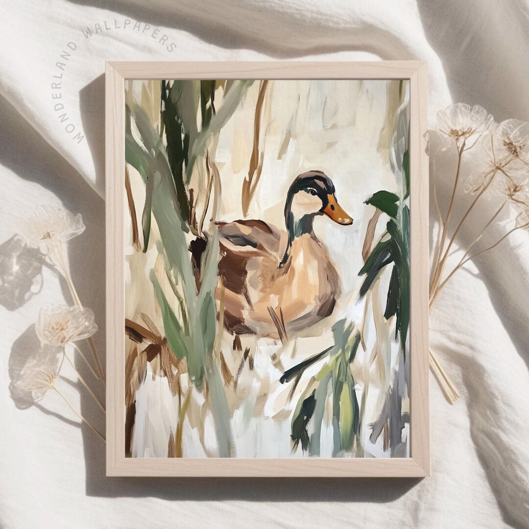Minimalist Duck Drawing Printable Duck Art Nature Animal Art Vintage ...