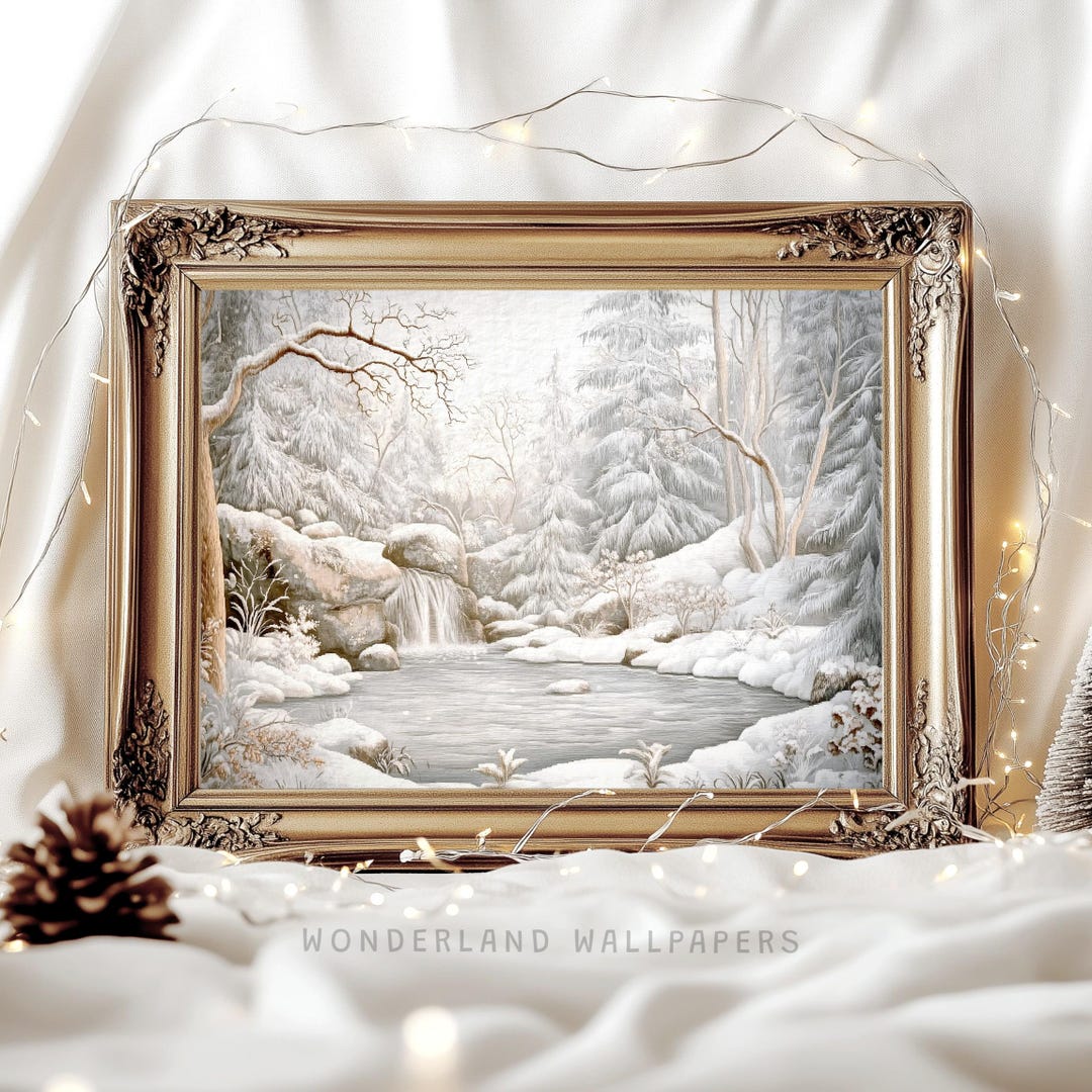 White Winter Wall Art, Holiday Christmas Home Decor, PRINTABLE Winter ...