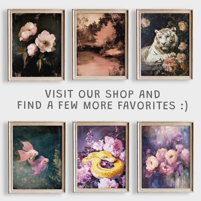 Cottagecore Cat Portrait: Floral Botanical Printable Art (digital ...