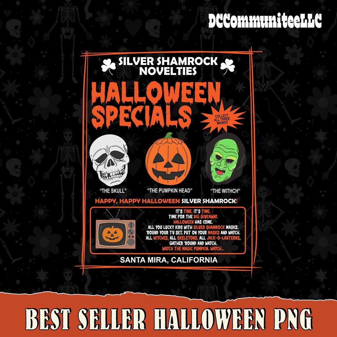 Silver Shamrock Halloween III PNG | Horror Movie Mask Skull Pumpkin ...