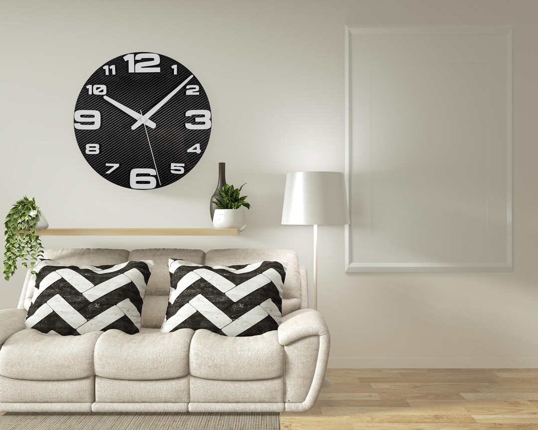 Real Carbon Fiber Round 12 Inch Desk Clock Timepiece for a Thoughtful ...