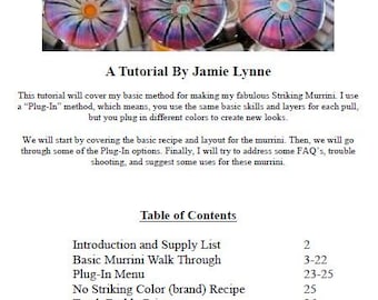 Colorful Murrini Tutorial Ebook 20 Recipes in COE 104 - Etsy