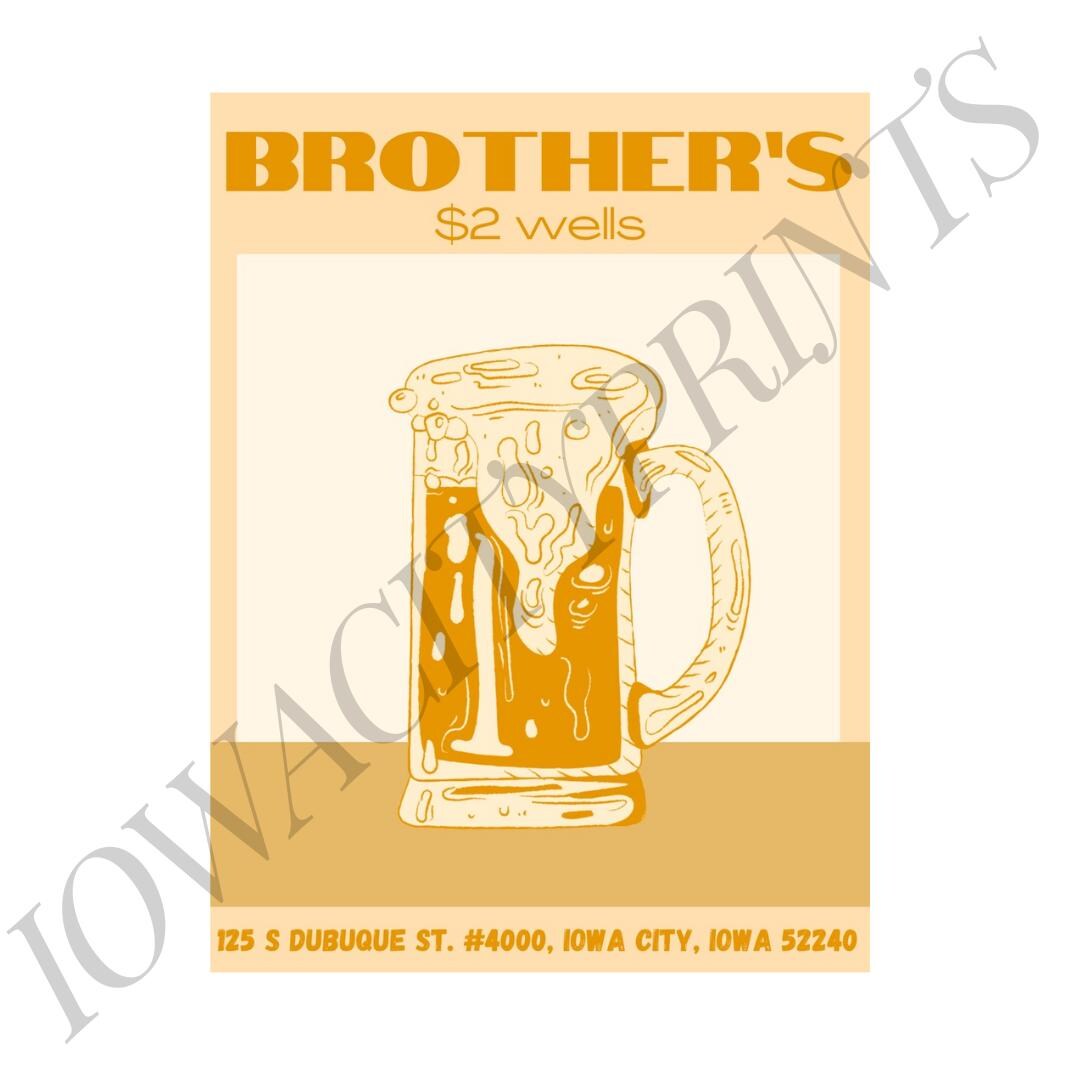 Iowa City Bars Trendy Aesthetic Cocktail Wall Prints - Brother's - Etsy