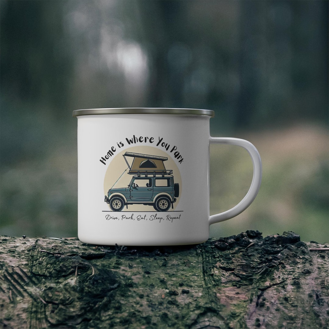Enamel Camping Mug With Suzuki Jimny Like SUV Design Perfect Gift for ...