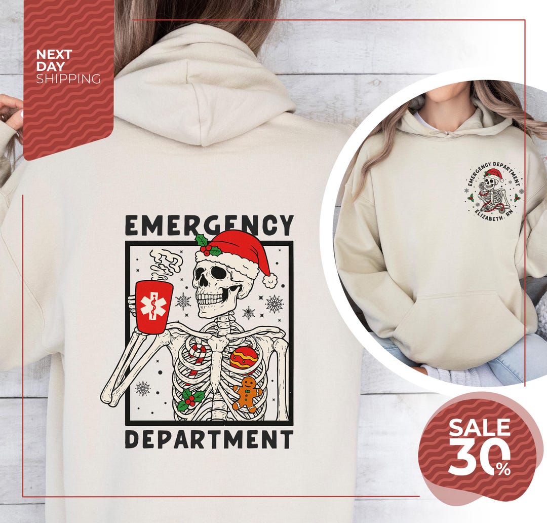 Custom Emergency Department Christmas Sweatshirt | ED Nurse Sweatshirt ...