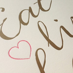 Eat Live Love Repeat Letterpress Print- Kitchen Art - Etsy