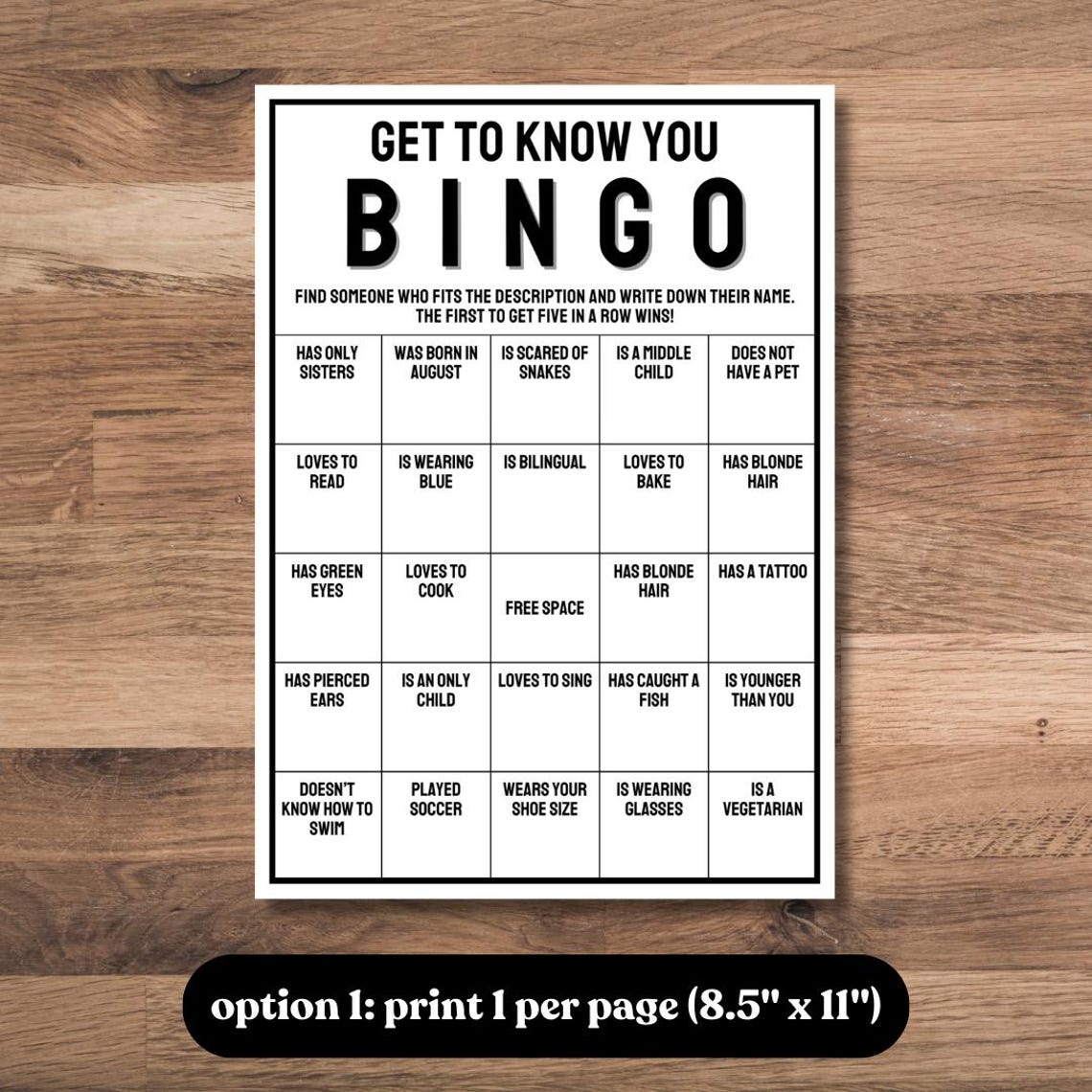 Get to Know You Bingo, Printable Icebreaker Activity, Find Someone Who ...